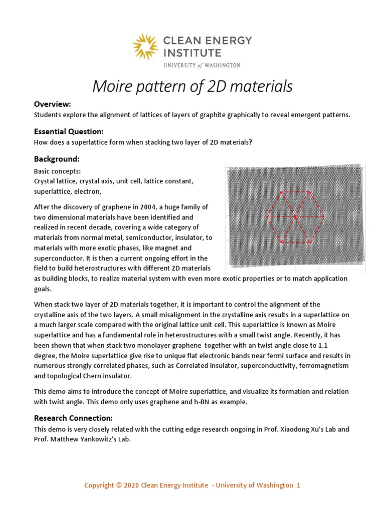 Moire Pattern of 2D Materials: Overview | PDF | Graphene | Crystal ...
