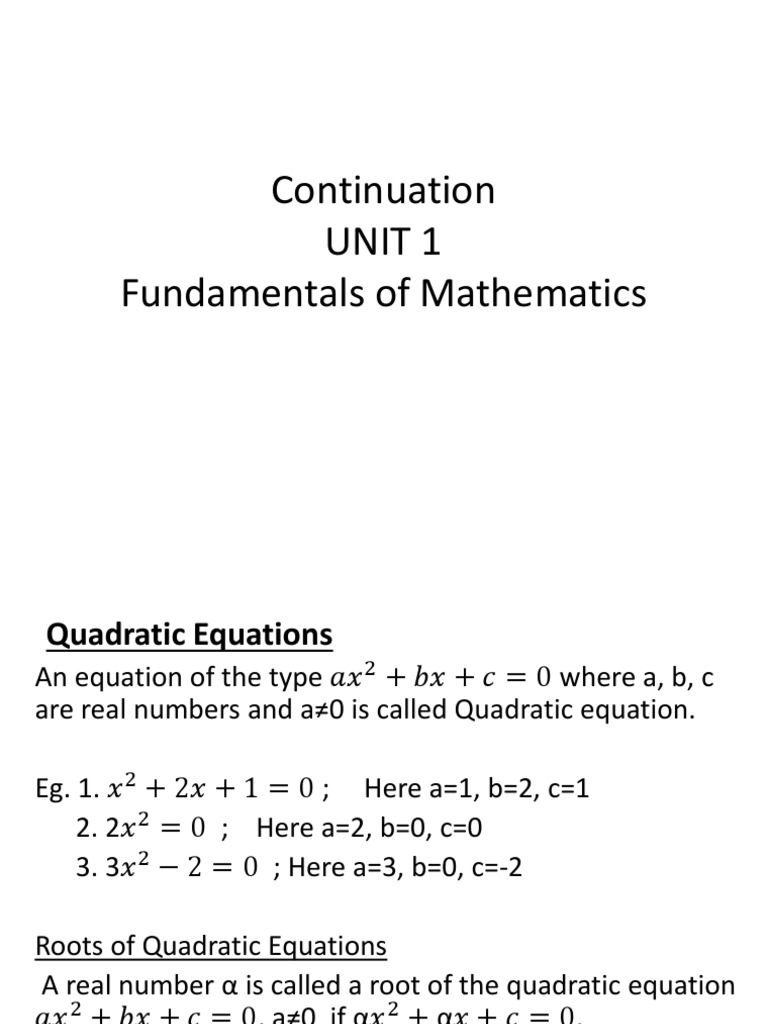 Understanding Quadratic Equations | PDF | Quadratic Equation ...