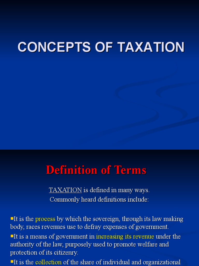 Taxation Concepts | PDF | Taxes | Taxpayer