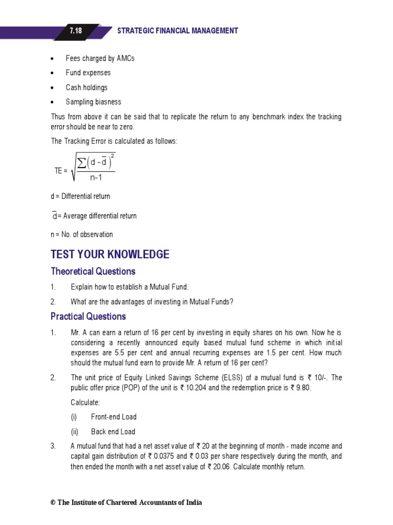 Test Your Knowledge: Theoretical Questions | PDF | Mutual Funds | Dividend