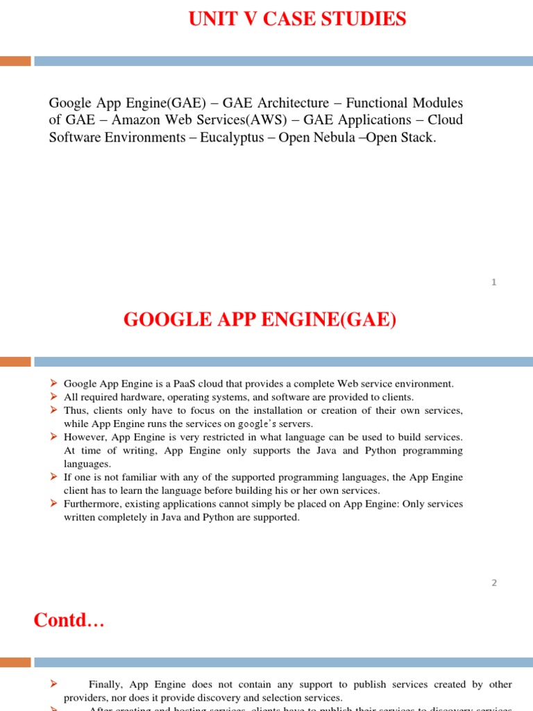 Unit V Case Studies | PDF | Open Stack | Cloud Computing