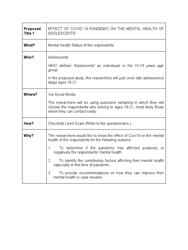 Sample Title Proposal | PDF
