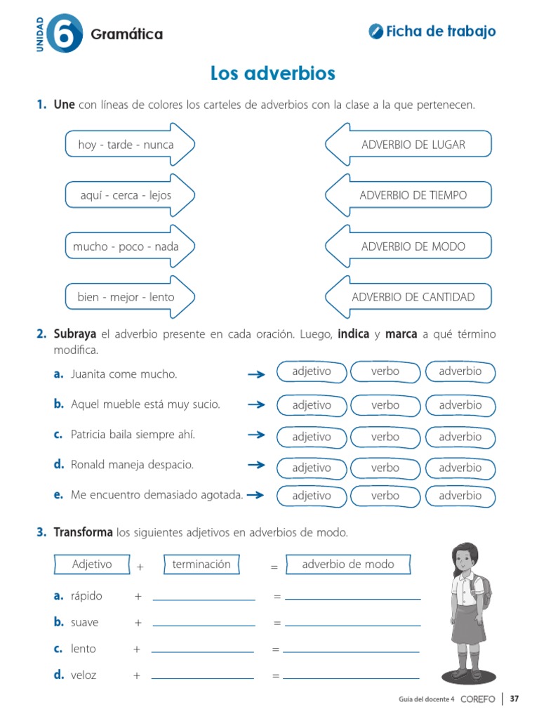 Actividades Del Adverbio 4º Prim | PDF | Adverbio | Unidades Semánticas