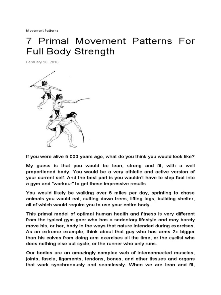 7 Primal Movement Patterns For Full Body Strength | PDF | Vertebral ...
