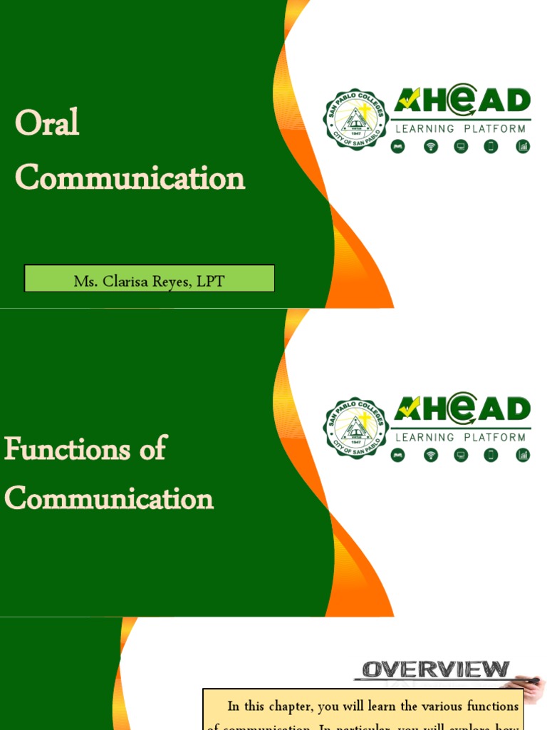 Functions of Communication | PDF | Learning | Communication