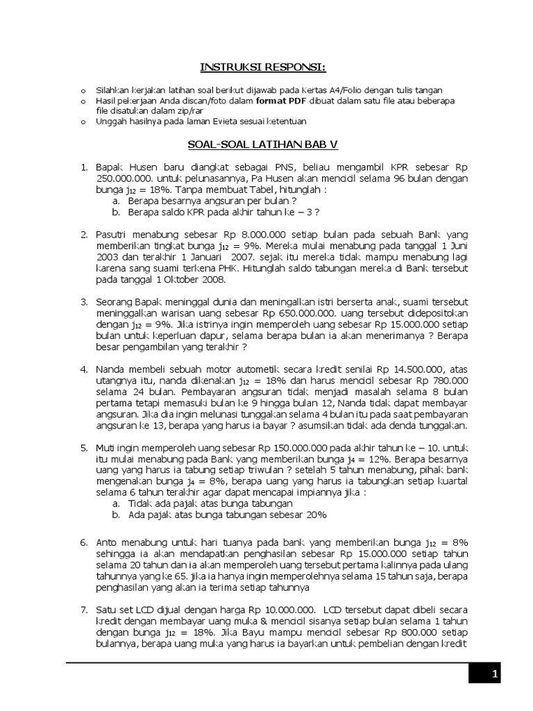 Soal Latihan Bab5 | PDF