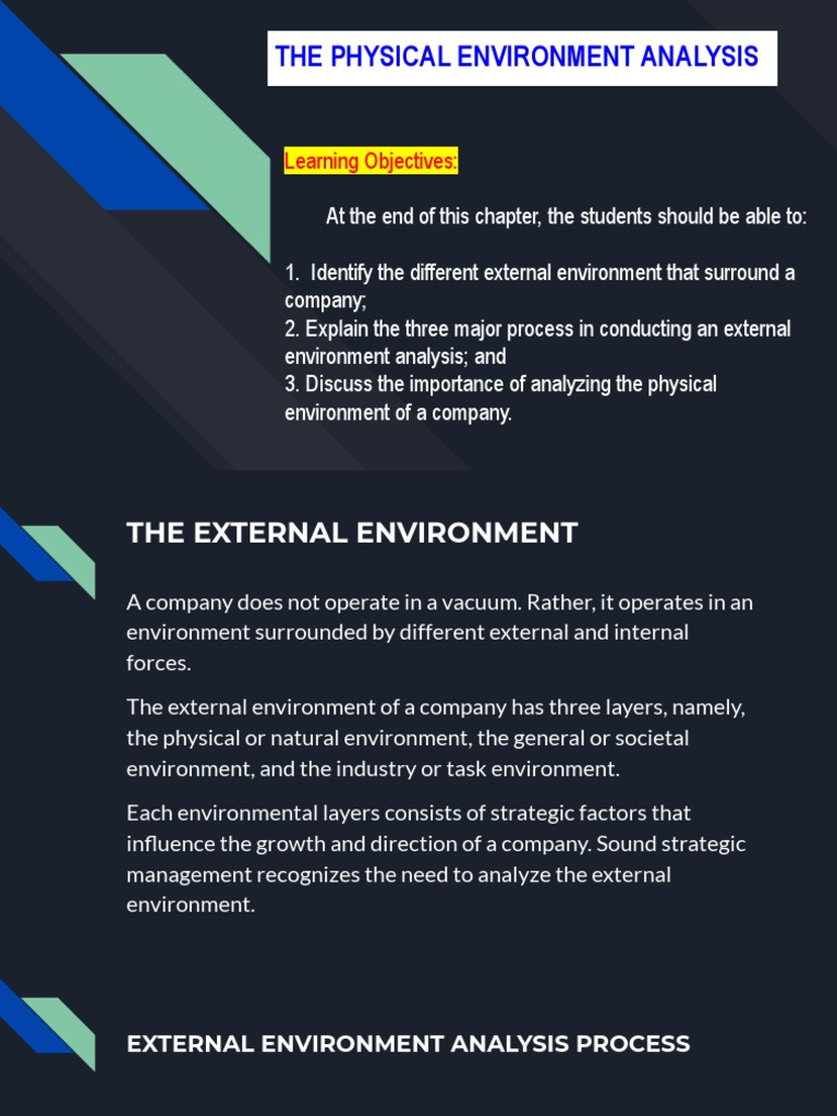 CHAPTER 2 The Physical Environmental Analysis | PDF | Environmental ...