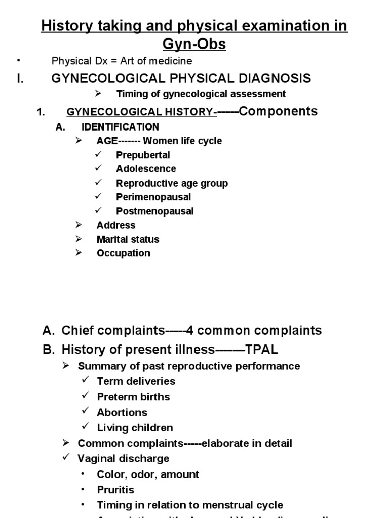 Gynecological and Obstetric History Taking | PDF | Menstruation | Medicine
