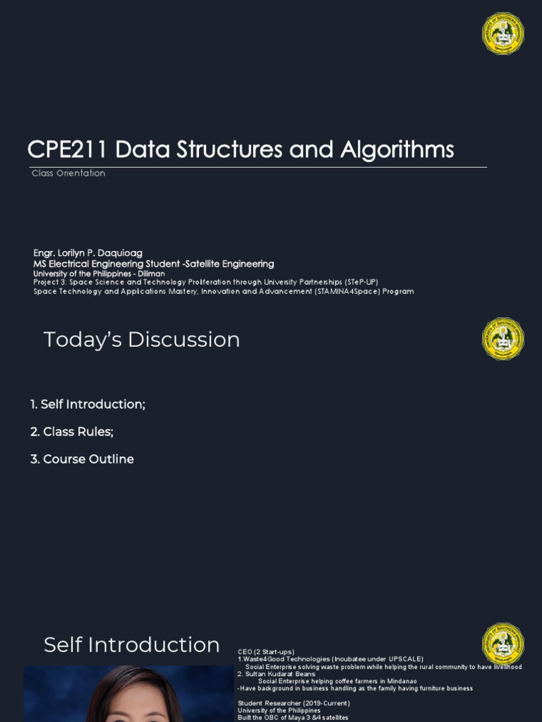 Cpe211 Data Structures And Algorithms Class Orientation Pdf Pointer Computer Programming