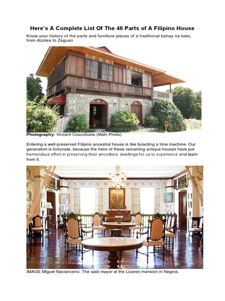 Bahay Na Bato Filipino House Philippine Houses Bahay Na Bato | My