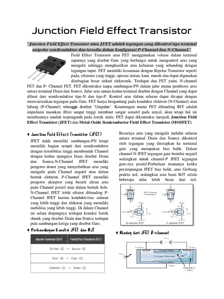 Junction Field Effect Transistor | PDF