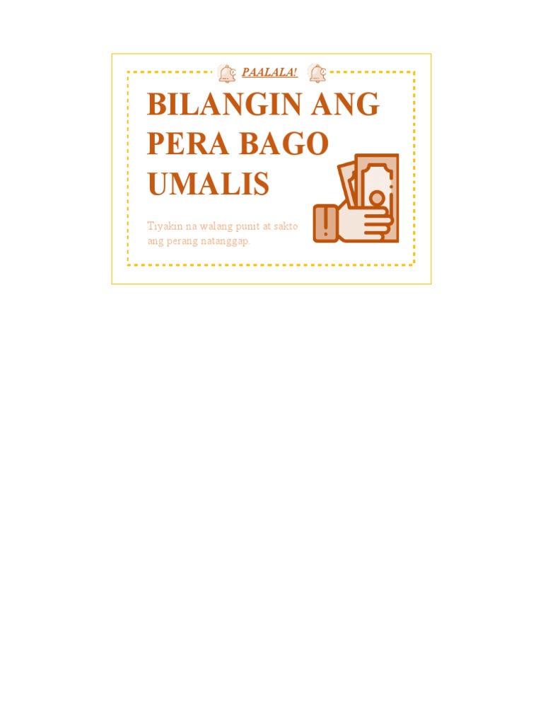 Bilanging Ang Pera | PDF