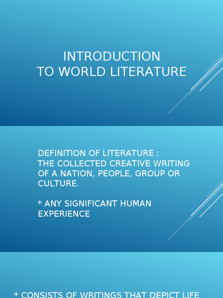 Introduction To Literature | PDF