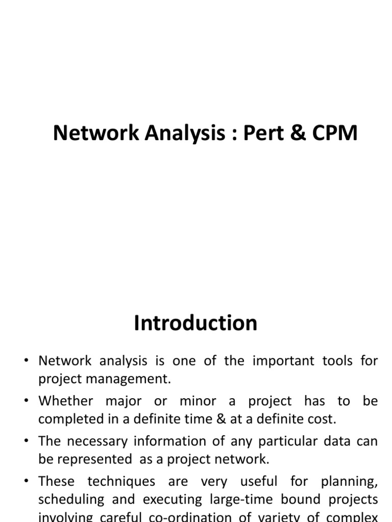 Network Analysis - PERT & CPM | PDF | Applied Mathematics