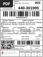 Sample of Shopee Way Bill | PDF