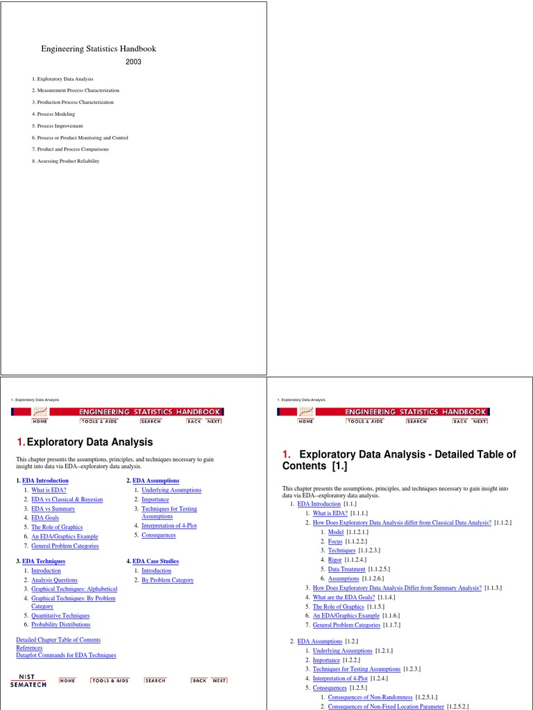 Engineering Statistics Handbook 2003 Pdf Data Analysis Analysis