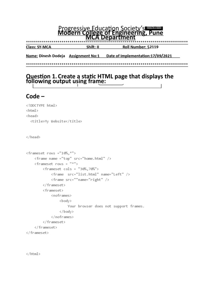 Assignment 1 WT Dinesh Dodeja | PDF | Land Vehicles | Private Transport