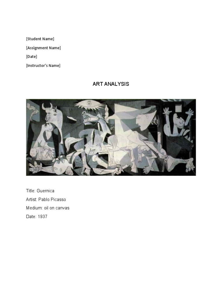 Picasso's Guernica Analysis | PDF | Pablo Picasso | Plastic Arts