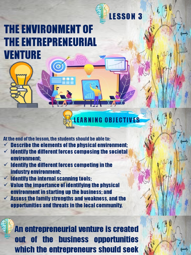 Lesson 3: Scanning the Environment for Entrepreneurial Ventures | PDF ...