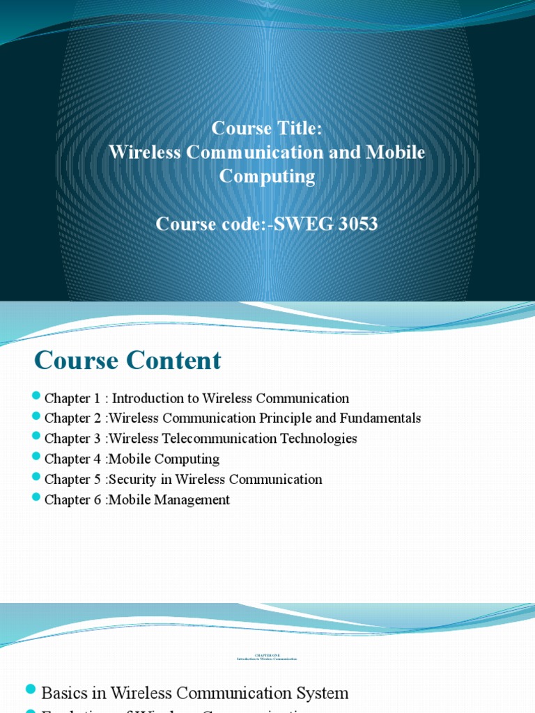 Lecture Note Chapter 1 & 2 | PDF | Channel Access Method | Modulation