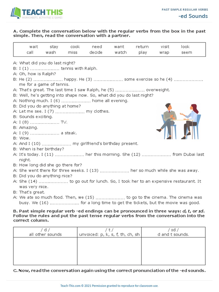 Past Simple Regular Verbs Ed Sounds Pdf Linguistic Typology