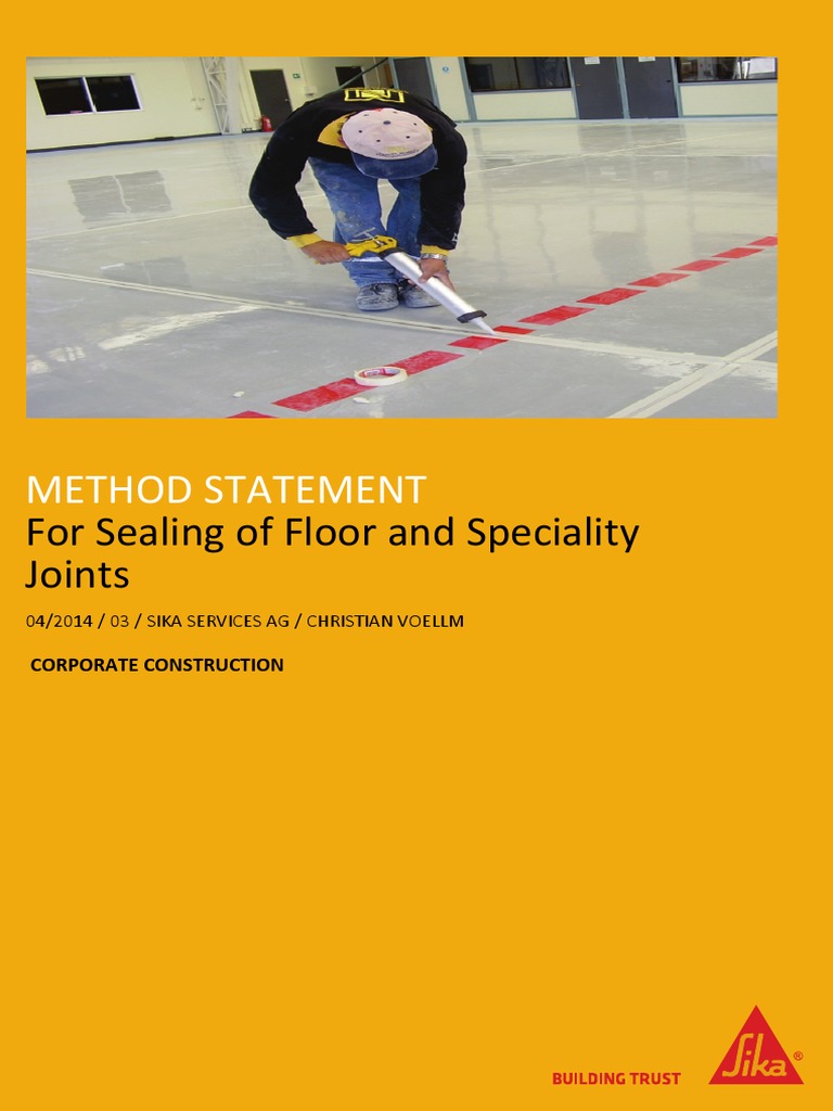 Method Statement Floor and Speciality Joints | PDF | Building Materials ...