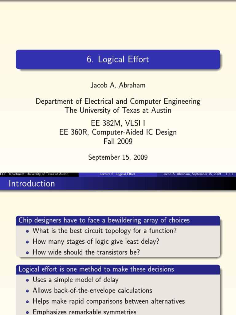 Logical Effort | Download Free PDF | Digital Electronics | Electronic Design