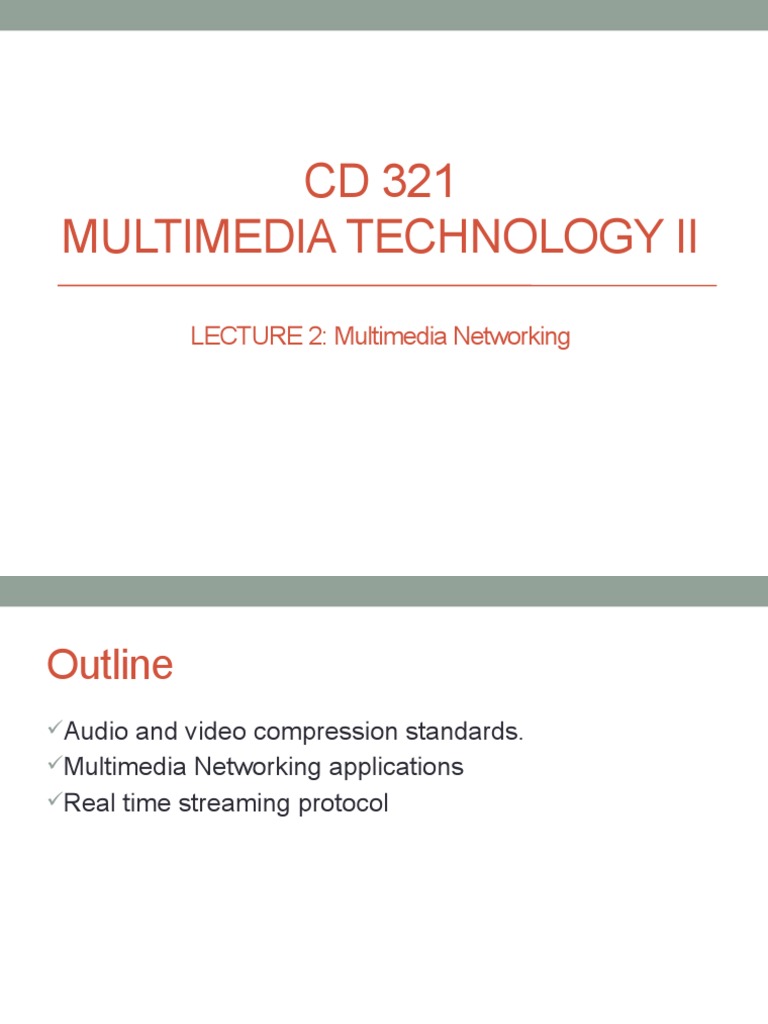 CD 321 Multimedia Technology Ii | PDF | Data Compression | Computer Network