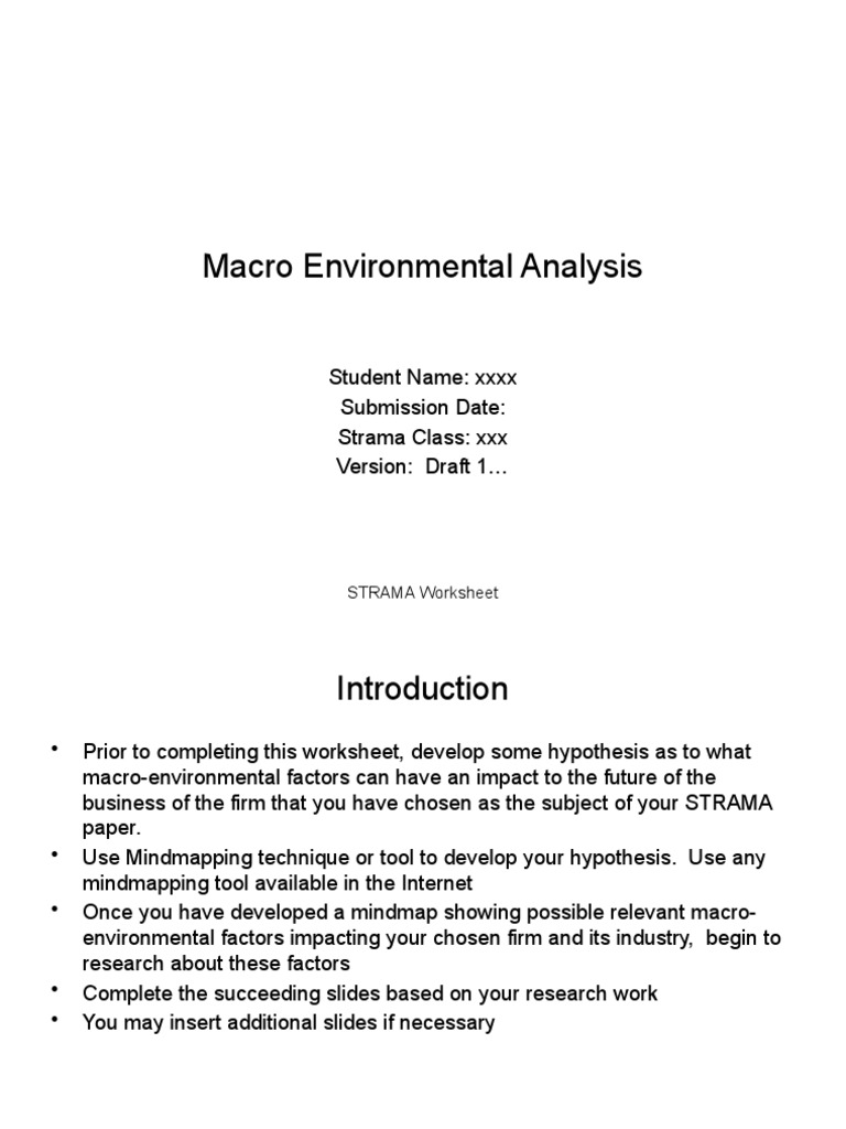 1A Macro Environmental Analysis Worksheet | PDF | Macroeconomics ...