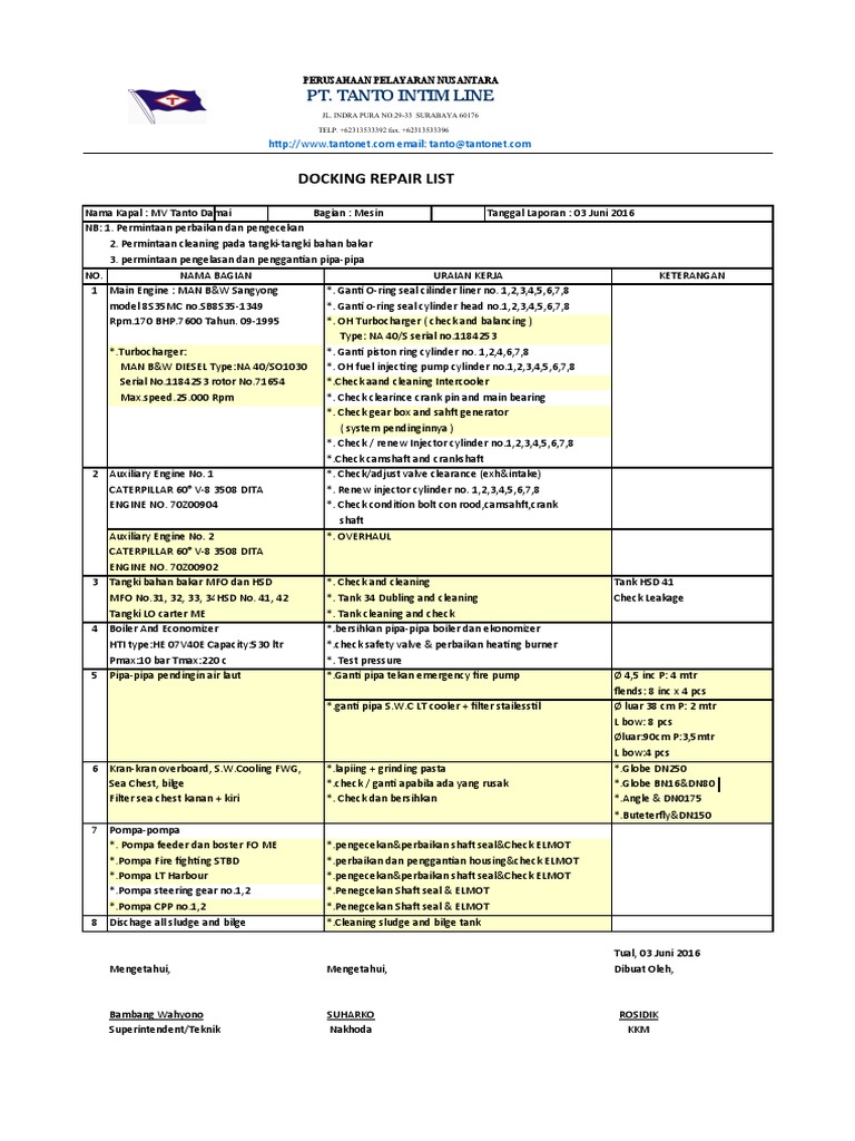 Docking List 2021 | PDF | Engines | Turbocharger