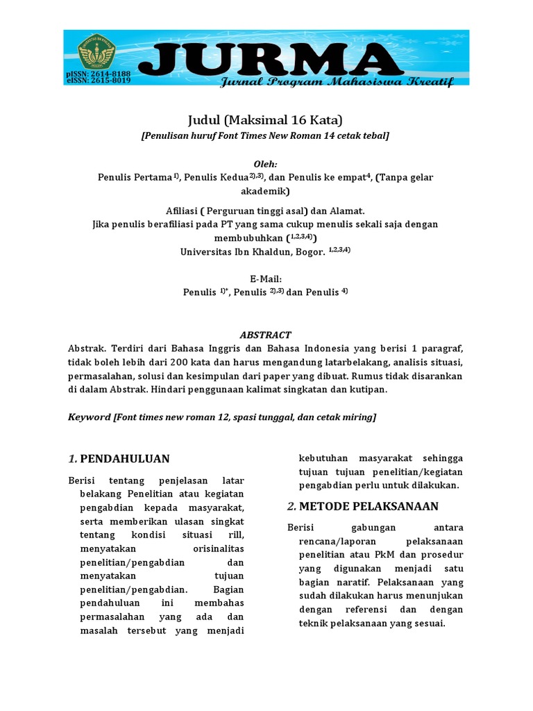 Template Jurnal Jurma Uika | PDF