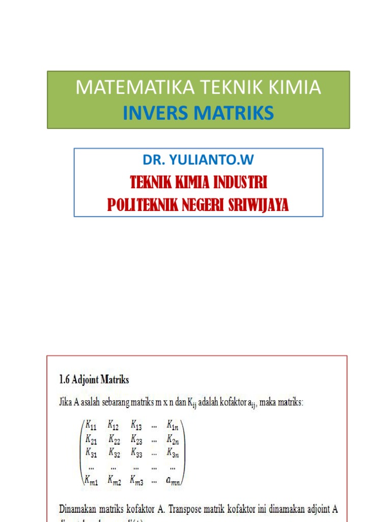 Invers Matrik | PDF | Sains & Matematika | Teknologi & Rekayasa