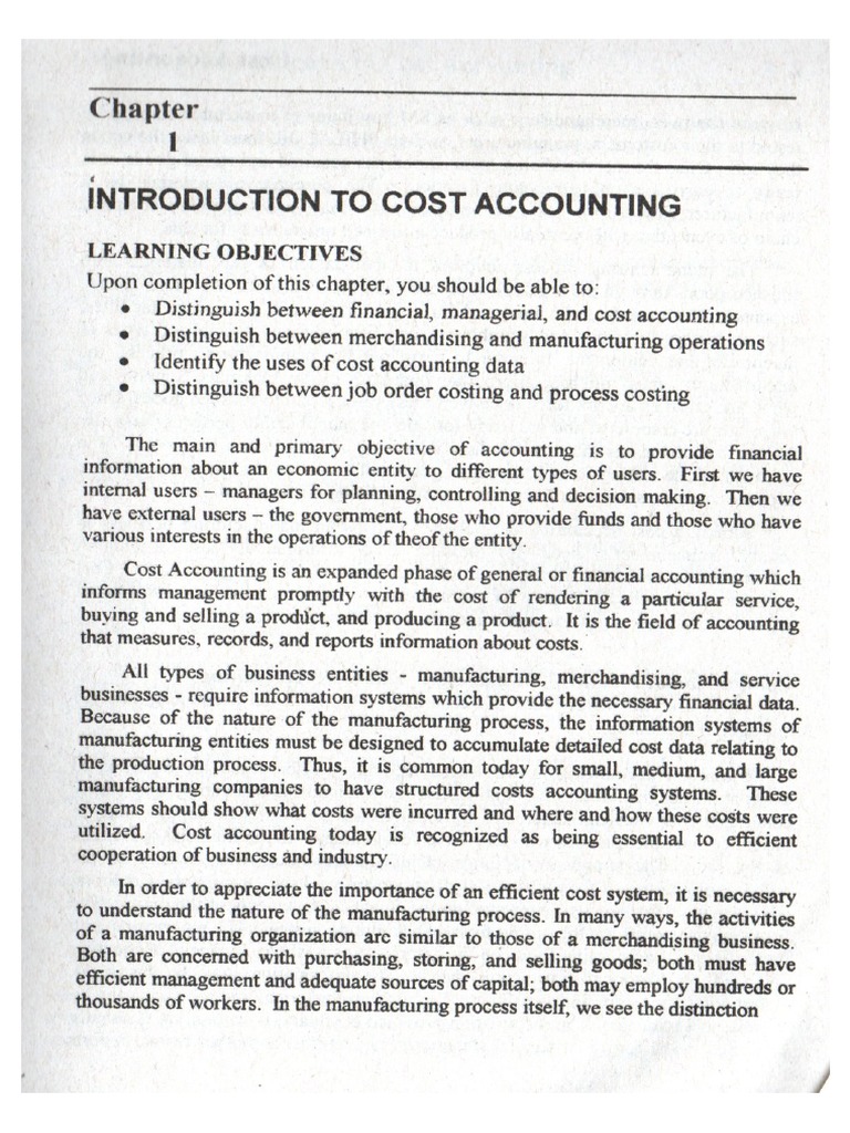 Chapter 1 - Cost Accounting | PDF