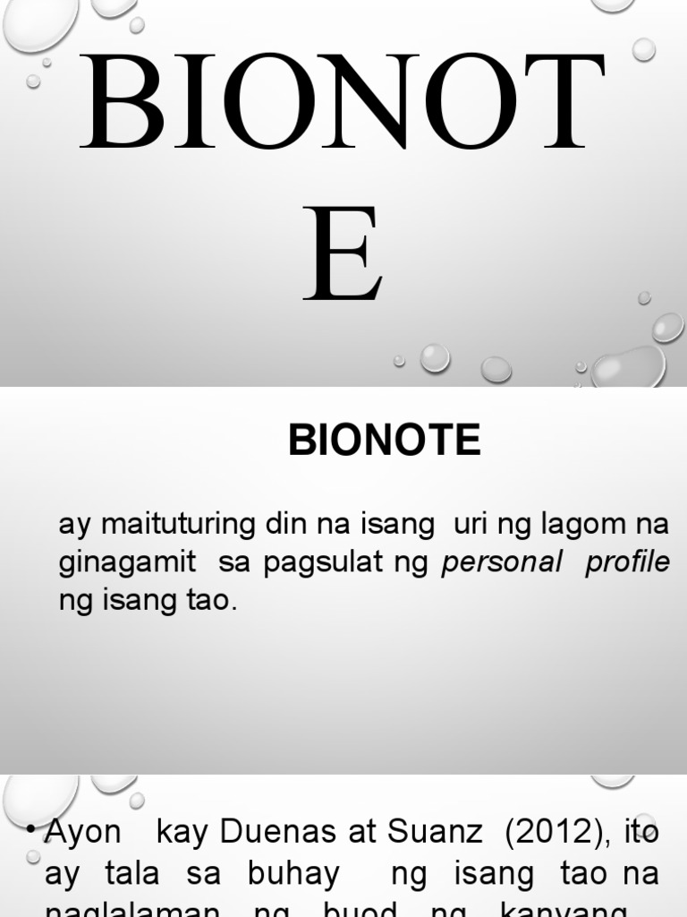 Bionote | PDF