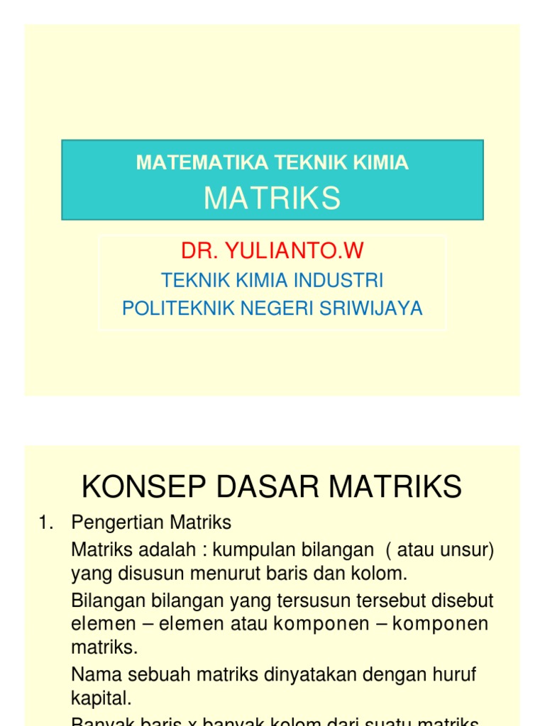 Konsep Dasar Matrik | PDF