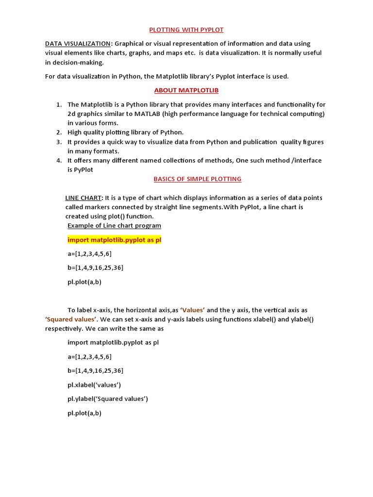 17 Plotting With Pyplot Pdf Chart Computer Programming 8077