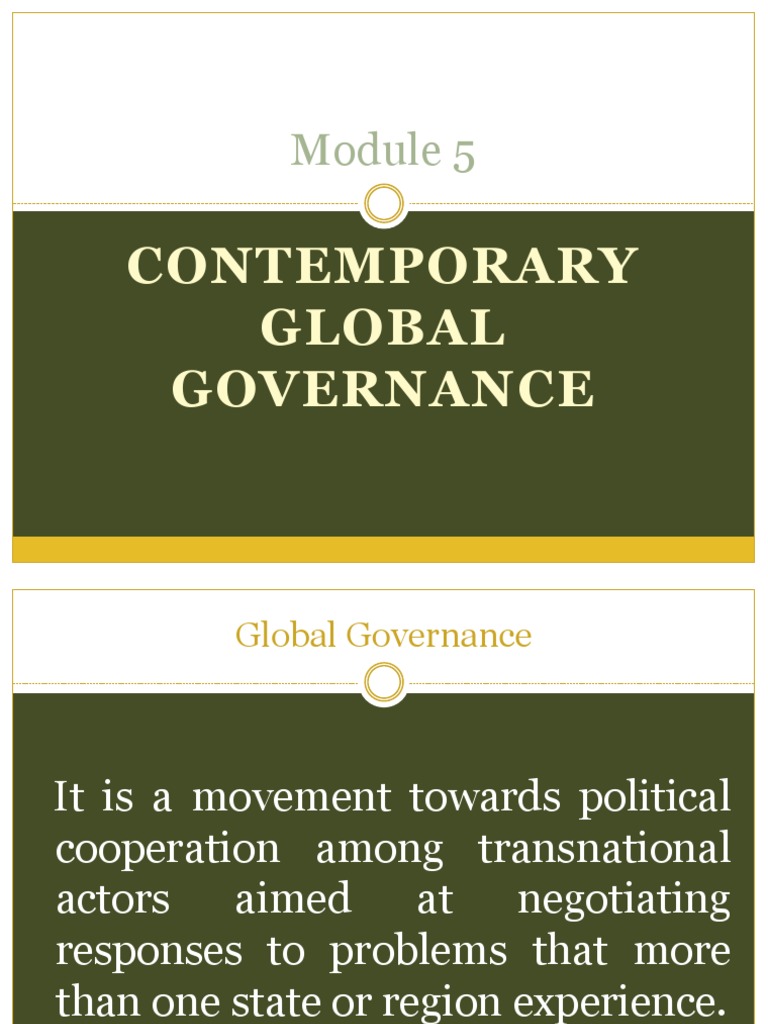 Module 5 Global Governance Lecture 2021 | PDF | International Relations ...
