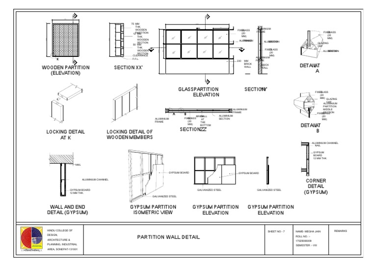Gypsum Partition Wall Details