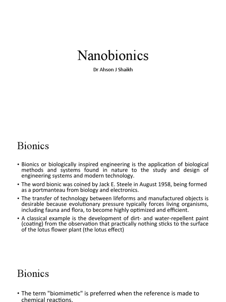 1st Part of Nanobionics | PDF | Organisms | Nature