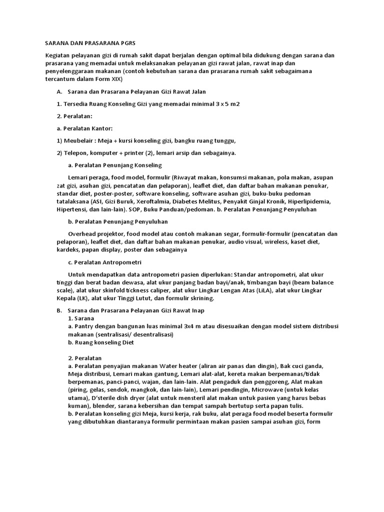 Sarana Dan Prasarana PGRS | PDF