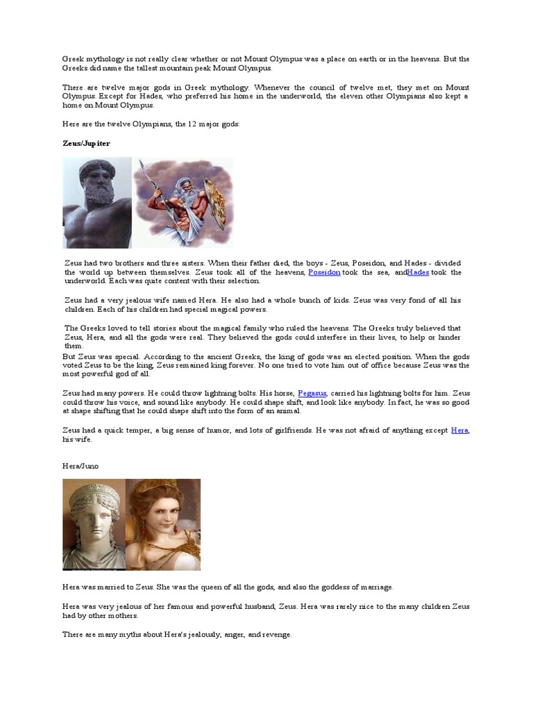 Zeus/Jupiter: Poseidon Hades | PDF | Hades | Zeus