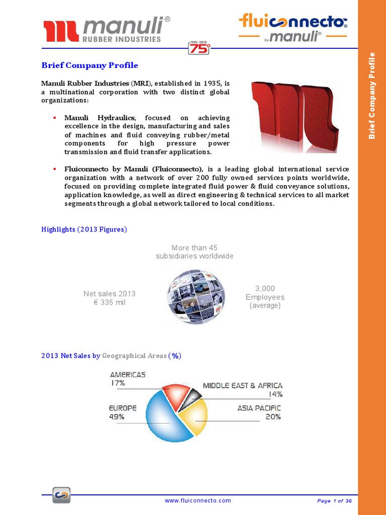 Brief Company Profile: Manuli Rubber Industries (MRI) | PDF | Pipe ...