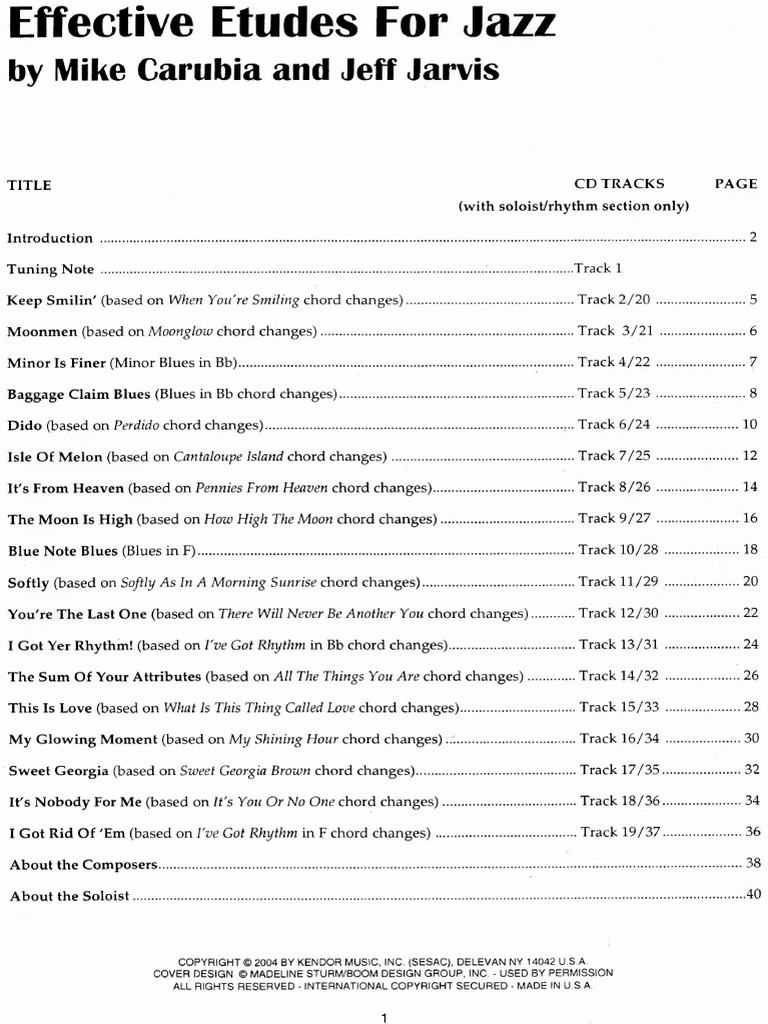 Effective Etudes For Jazz 1 | PDF | Jazz | Chord (Music)