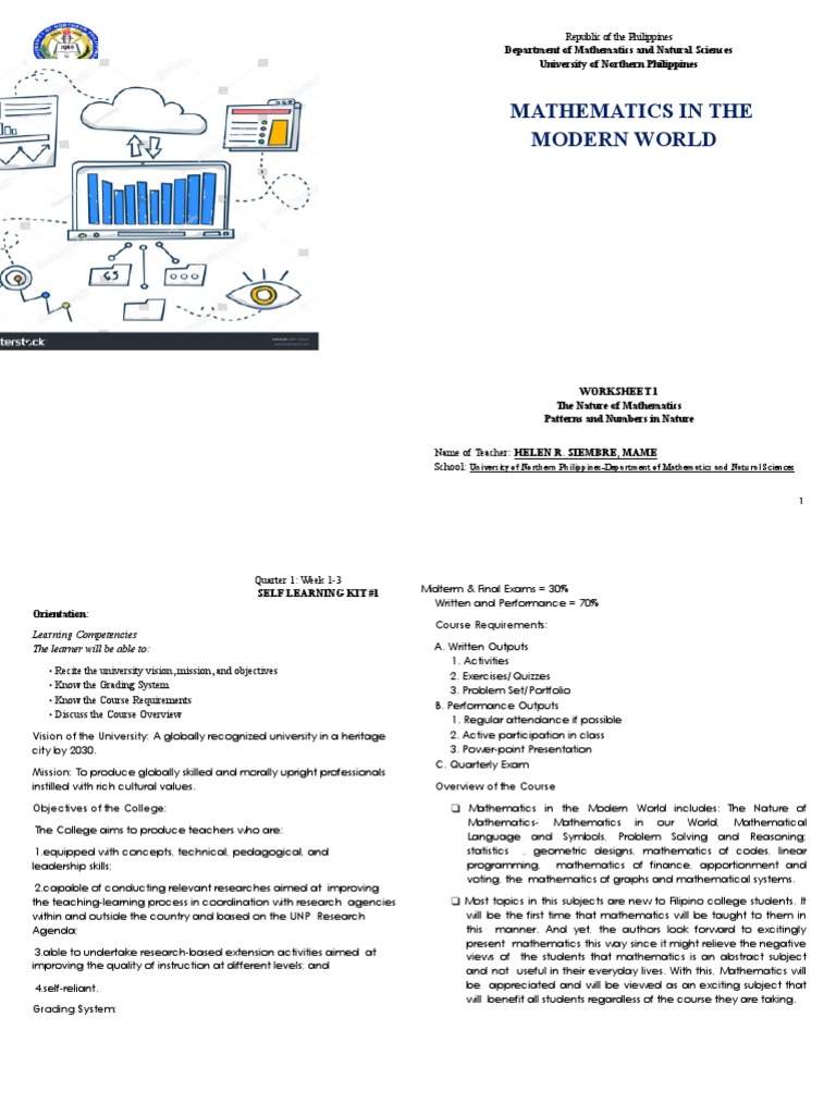 MMW Worksheet 1.1 - Patterns and Numbers in Nature | PDF | Pattern ...