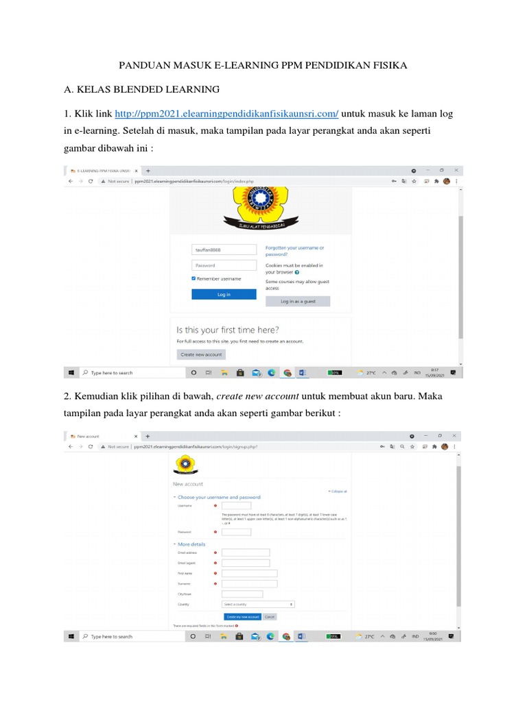 Panduan Masuk e Learning PPM | PDF
