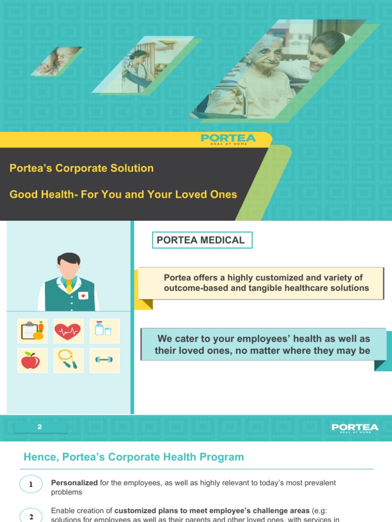 Portea's Corporate Health Solutions | PDF | Medicine | Screening (Medicine)