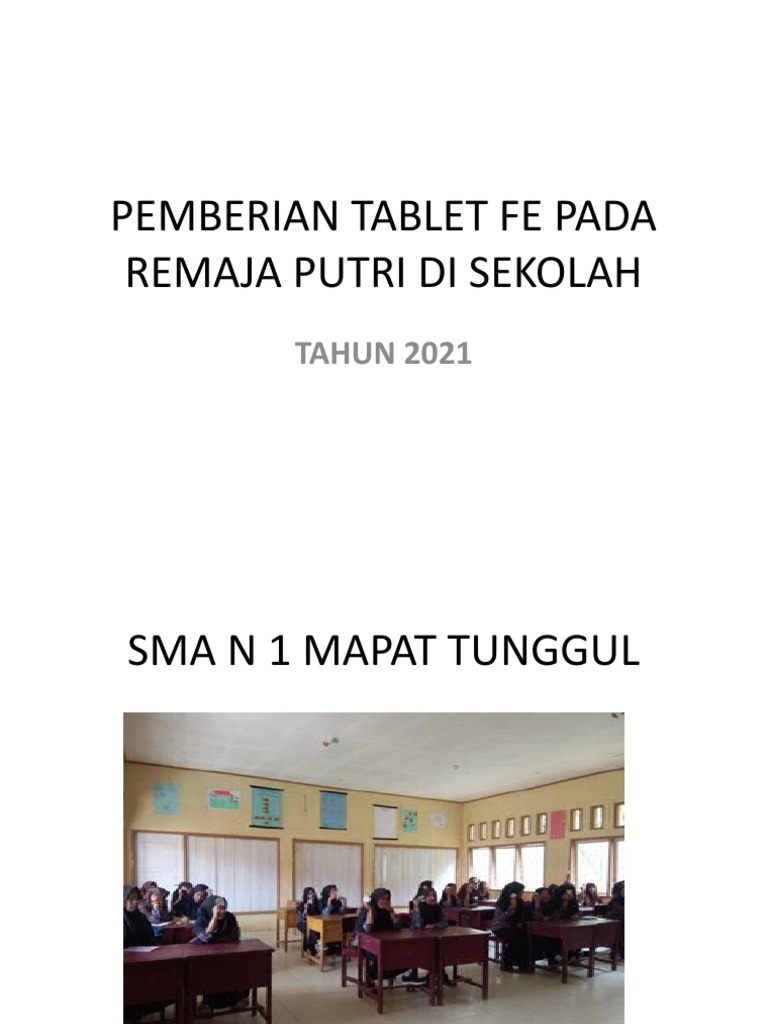 Pemberian Tablet Fe Pada Remaja Putri Di Sekolah | PDF