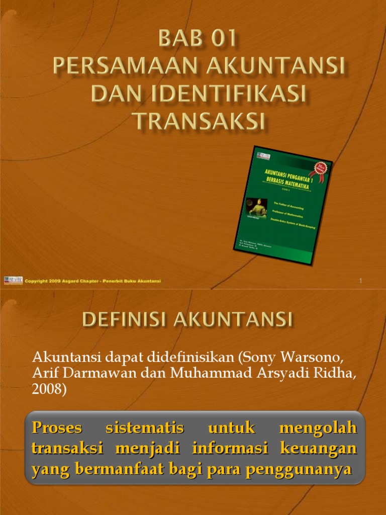 Bab 01 - Persamaan Akuntansi Dan Identifikasi Transaksi | PDF