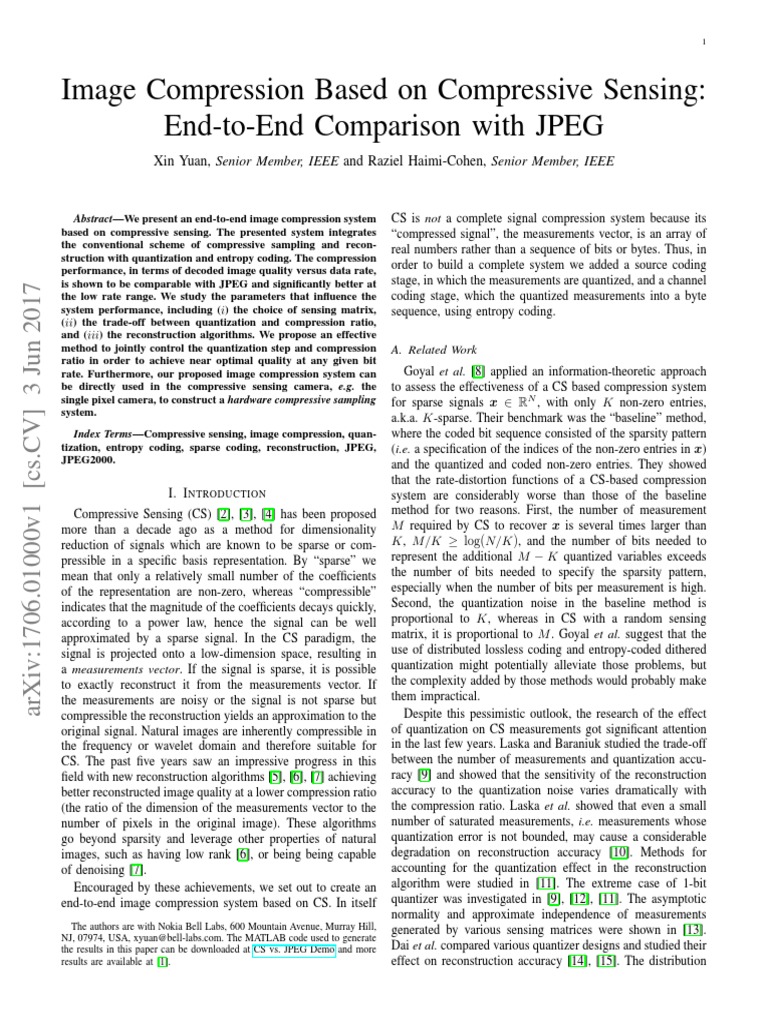 Image Compression Based On Compressive Sensing: End-to-End Comparison ...