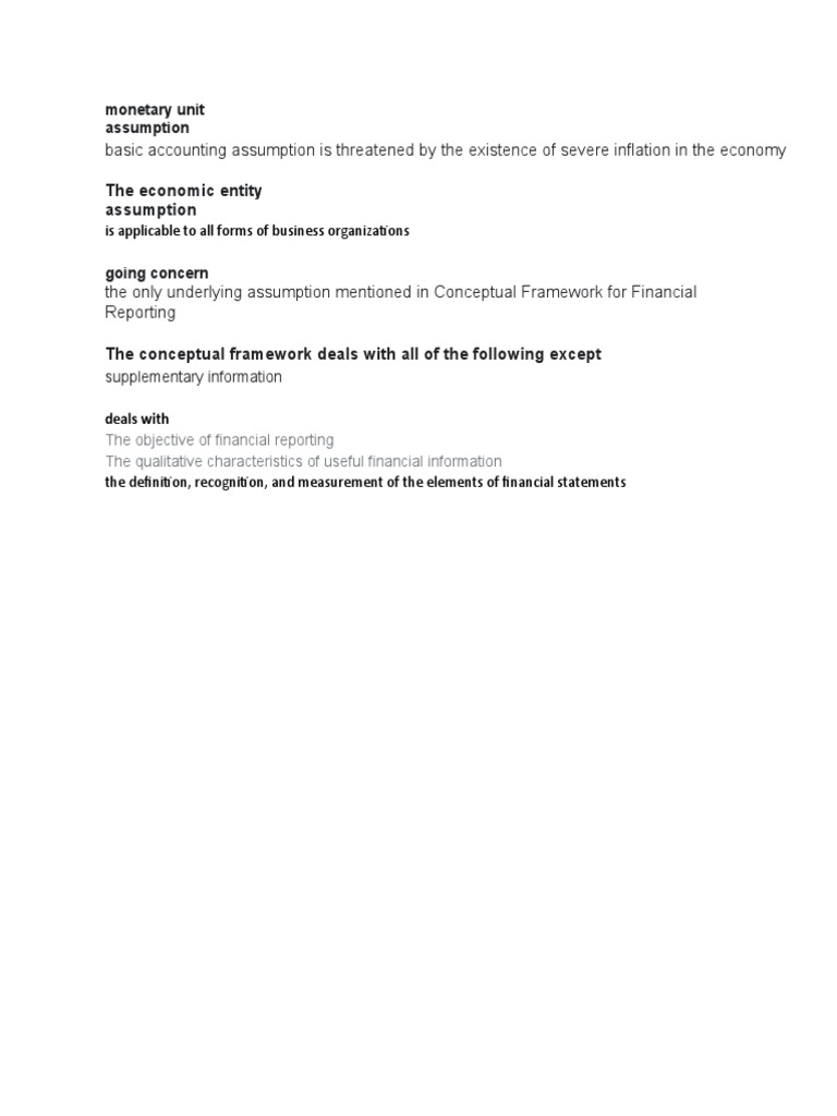 Monetary Unit Assumption | PDF | Finance & Money Management